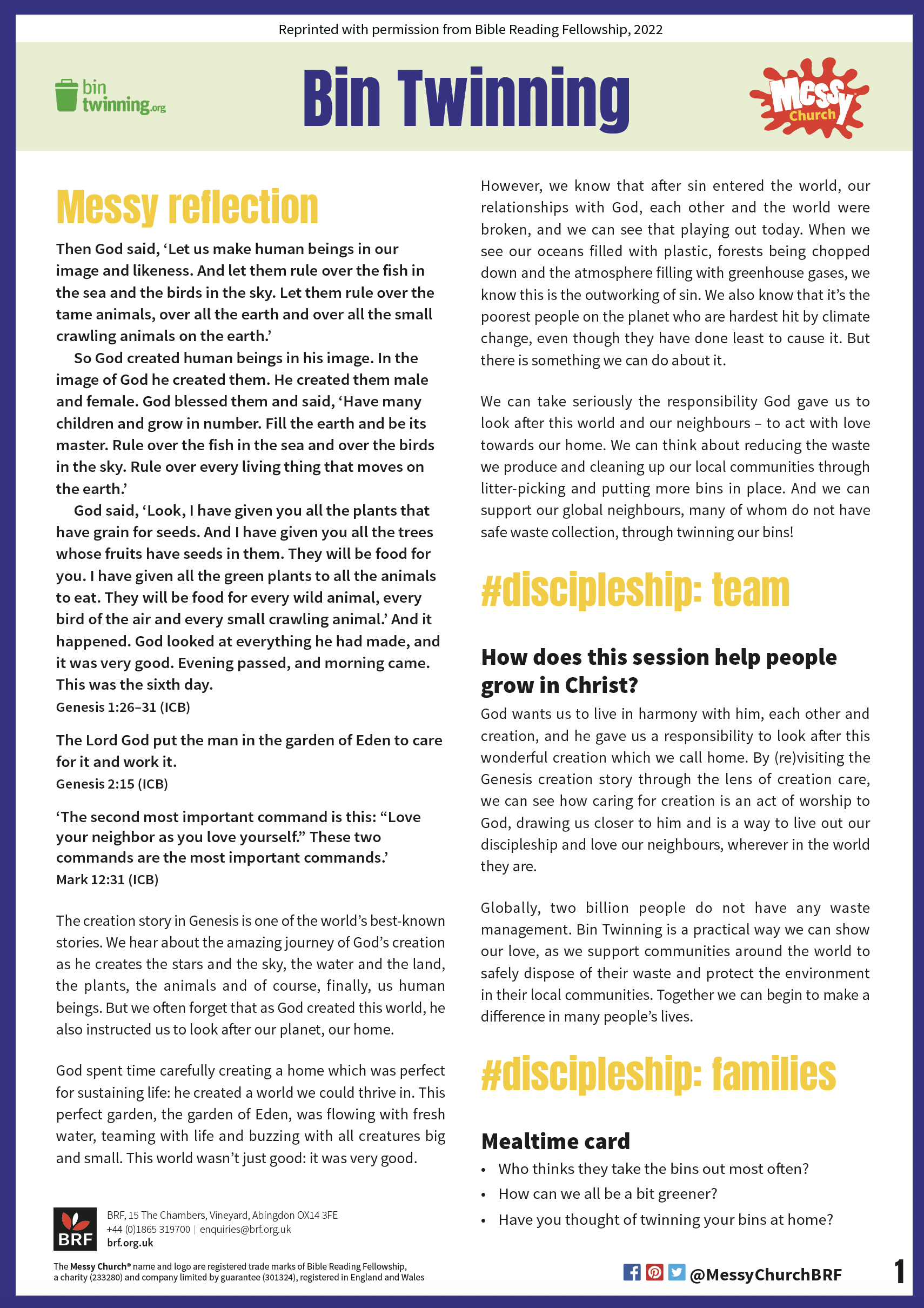 Rubbish Messy Church session - Messy Church : Messy Church